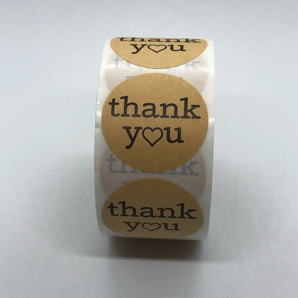 Office | Thank You Stickers Round Circle Labels Kraft | Poshmark